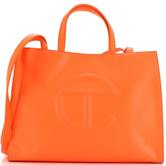 Telfar | Bags | Telfar Shopping Tote Faux Leather Medium Orange | Poshmark